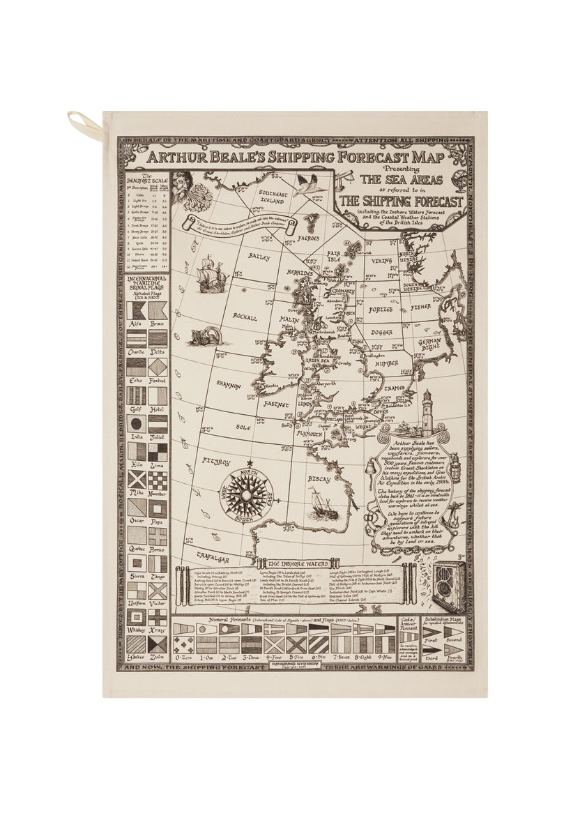 Arthur Beale's Shipping Forecast Tea Towel | Arthur Beale