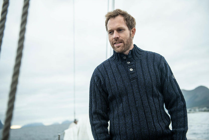 Devold Nansen Wool Button Neck | Arthur Beale